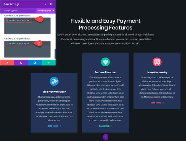 How to align rows and columns in DIVI Builder