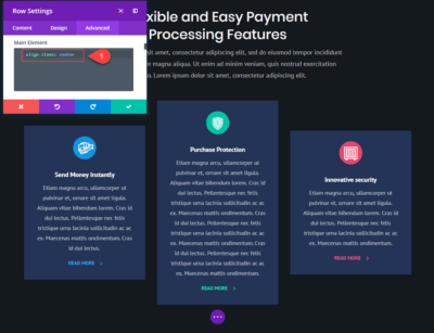 How to align rows and columns in DIVI Builder